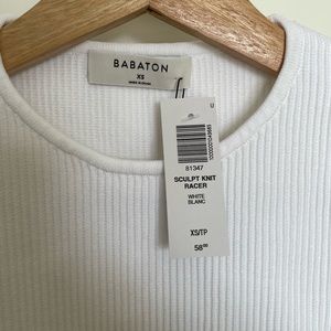 Babaton | Tops | Brand New Babaton Sculpt Knit Racer Cropped Tank ...